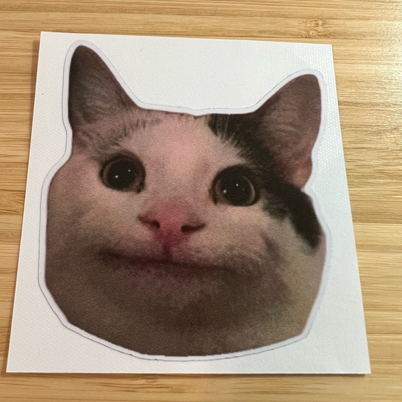 Design | Cat Face Meme Sticker Beluga Cat | Poshmark